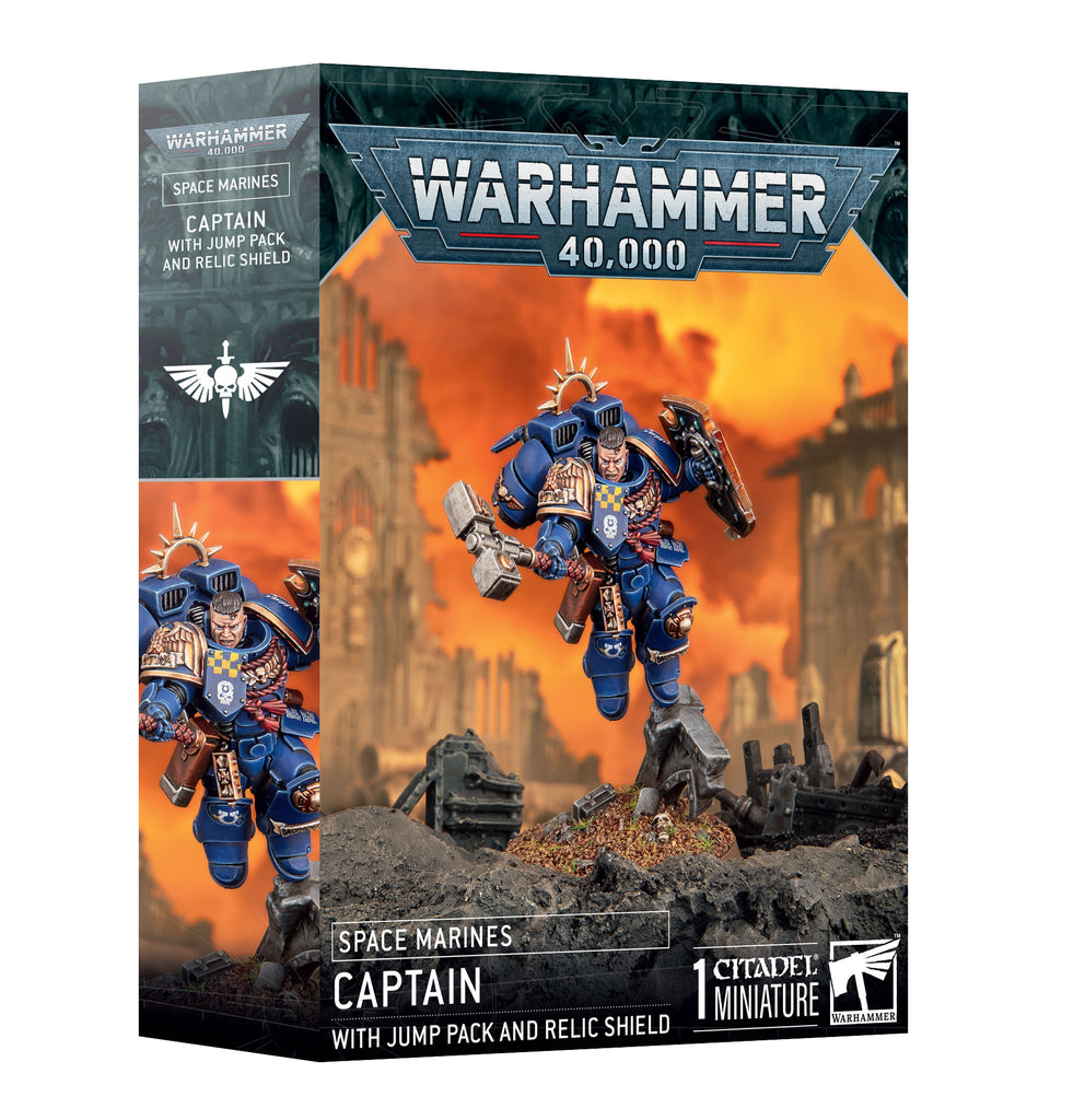 SPACE MARINE CAPTAIN WITH JUMP PACK & RELIC SHIELD – Incom Gaming
